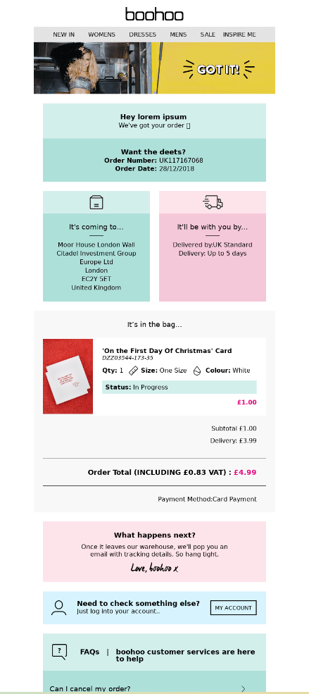 15 Order Confirmation Email Examples for Ecommerce (+ Screenshots)